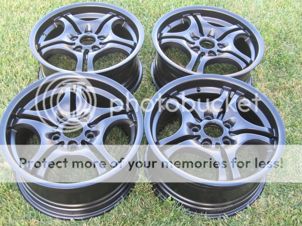 E46 BMW style 68 staggered wheels/rims powder coated semi gloss mint shape