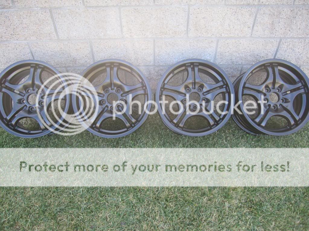 E46 BMW style 68 staggered wheels/rims powder coated semi gloss mint shape